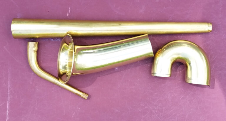 Alto sax bell, body, bow and neck set. Raw unfinished, untrimmed ends ...